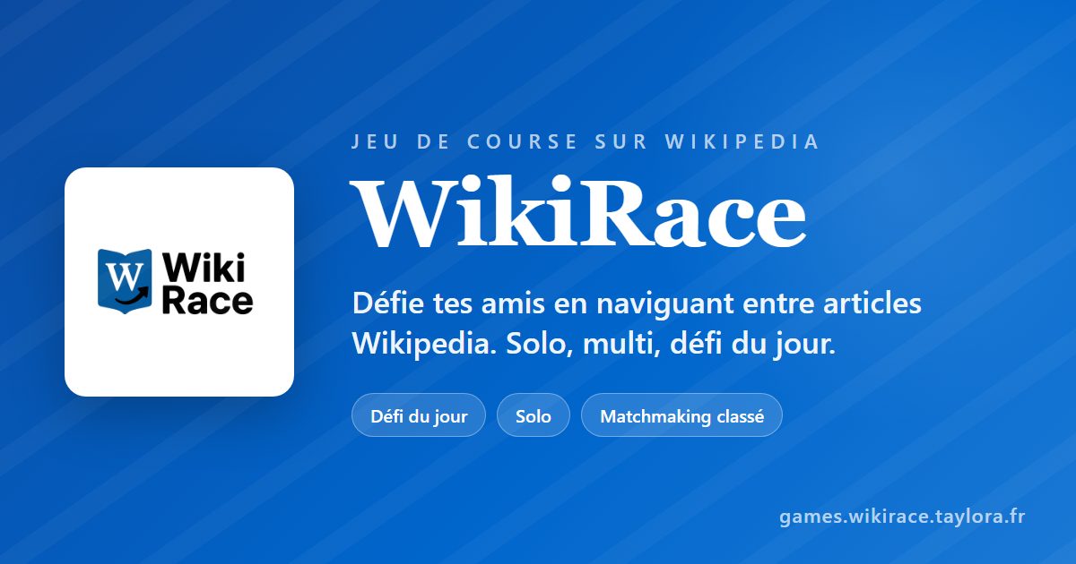WikiRace - Jeu de course Wikipedia